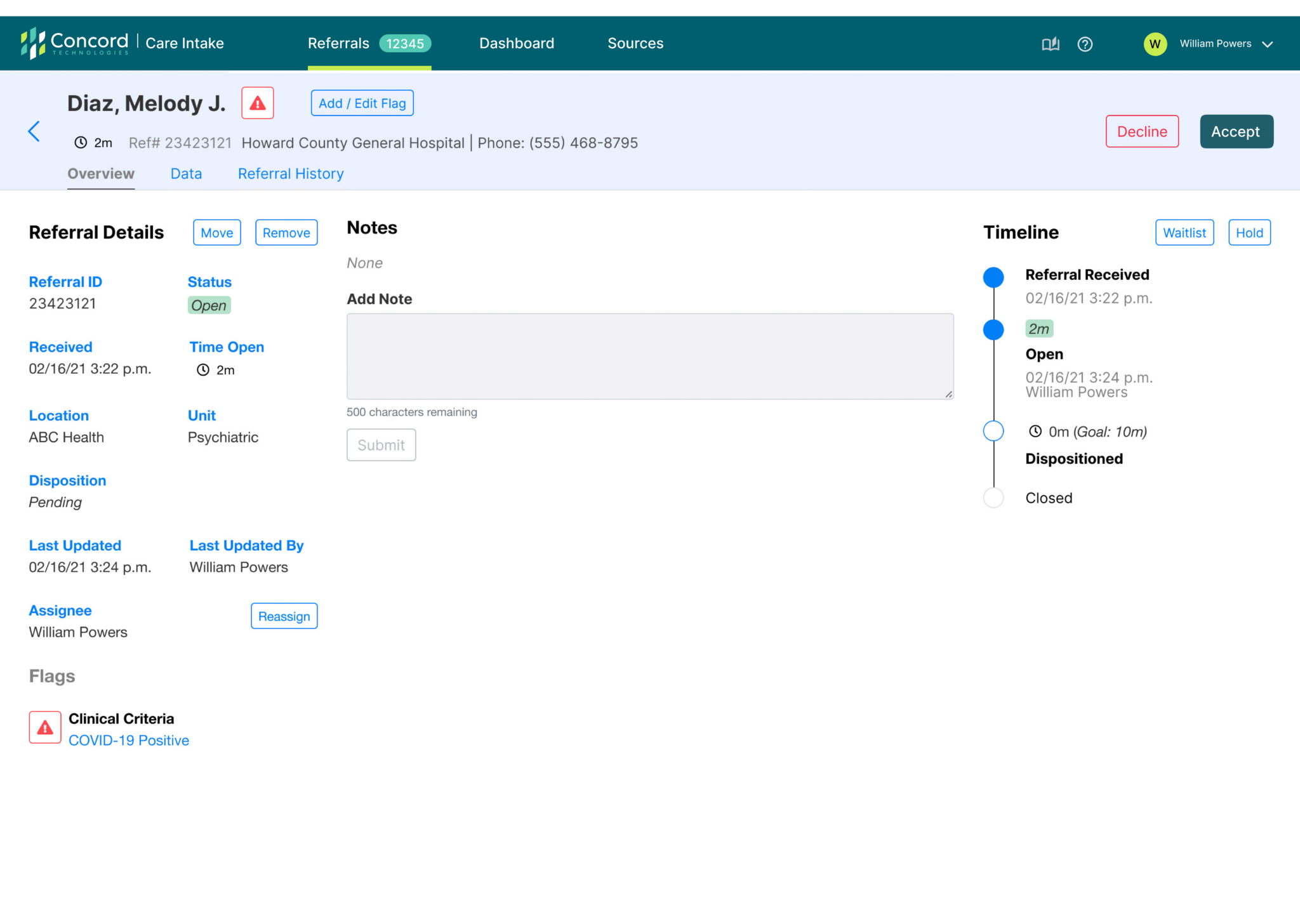 Concord Care Intake - For Faster, More Informed Referral Decisions